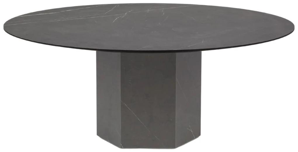 OnaDnes -20% Černý mramorový kulatý konferenční stolek Micadoni Sahara 100 cm