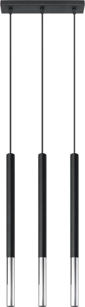 Sollux Lighting Závěsné svítidlo MOZAICA 3L černé/chromové