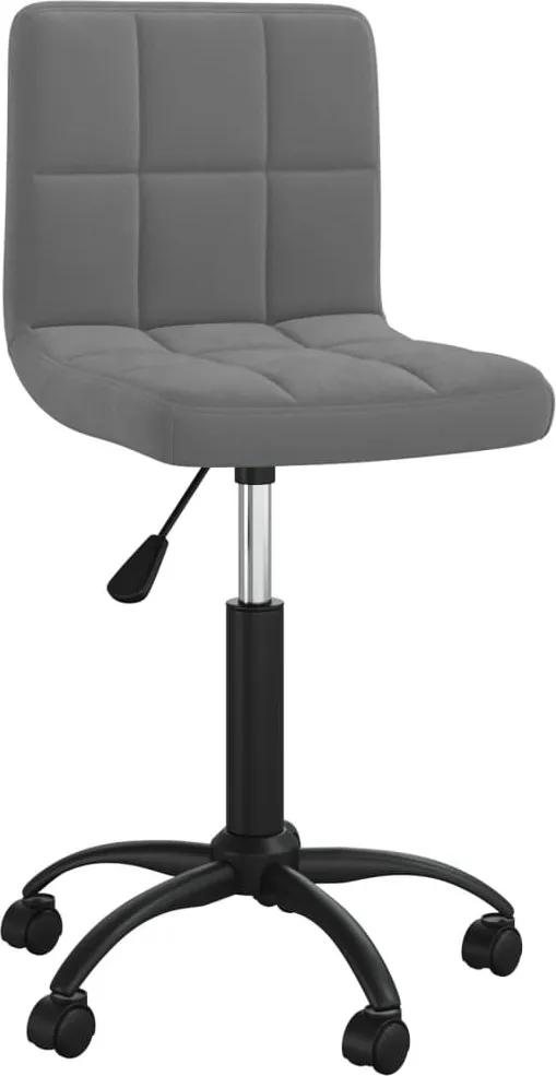vidaXL Otočné jídelní židle 4 ks samet [3087575] Barva: Tmavě šedá