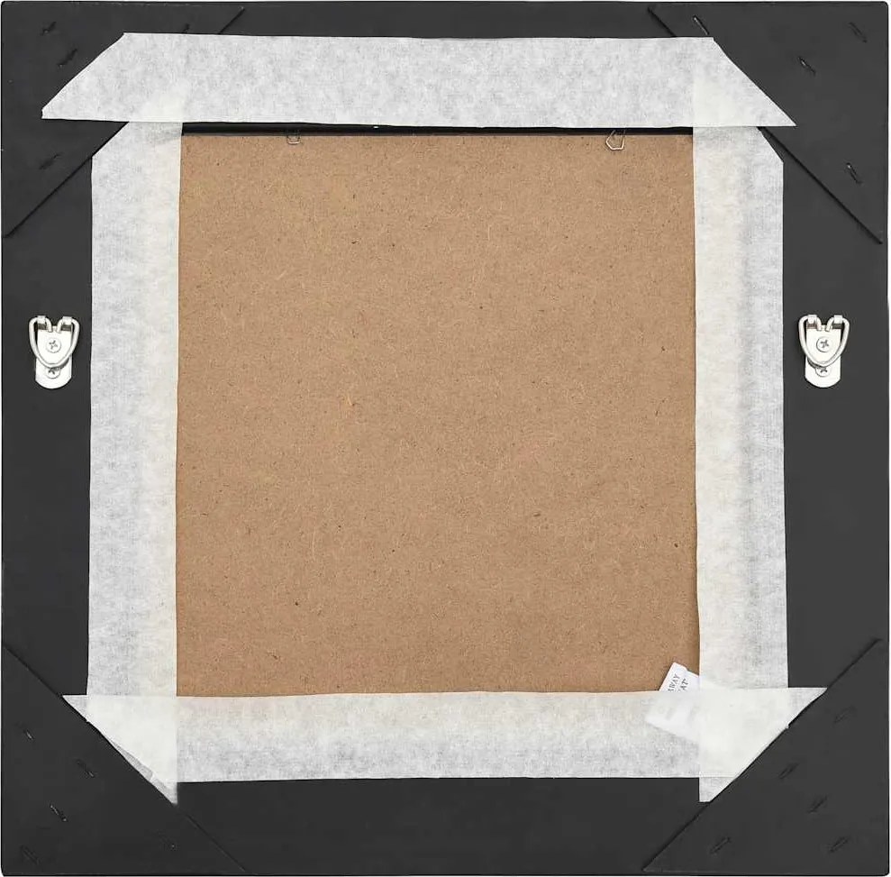 Nástěnné zrcadlo barokní styl 40 x 40 cm černé 320307