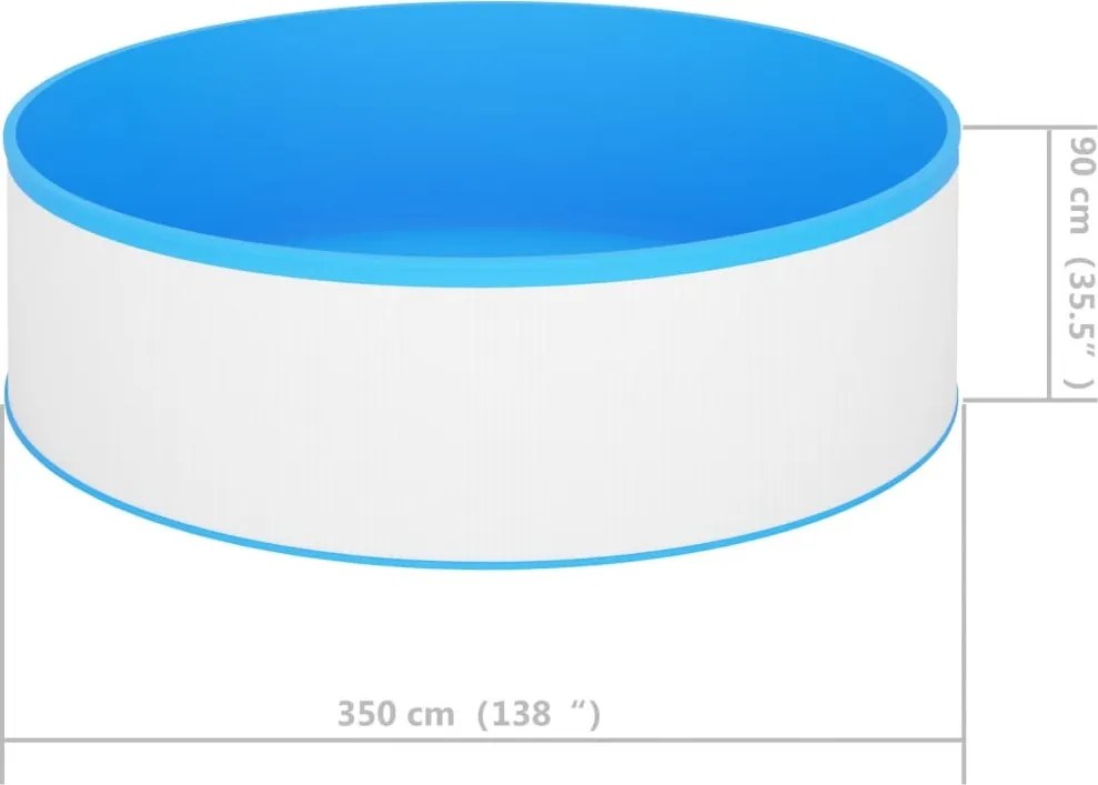 vidaXL Nadzemní bazén 350 x 90 cm [92807] Barva: Bílá