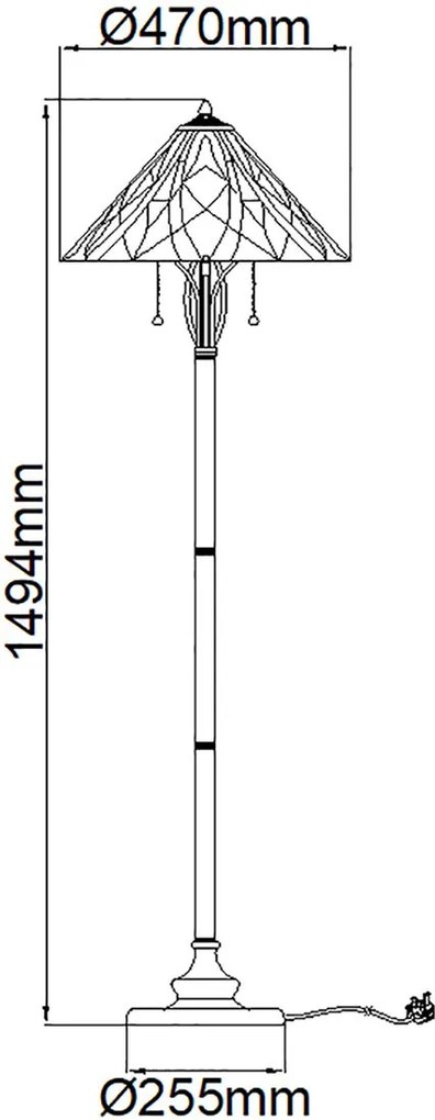 Tiffany lampa Elstead VICTORY 148 cm 2xE27 60W