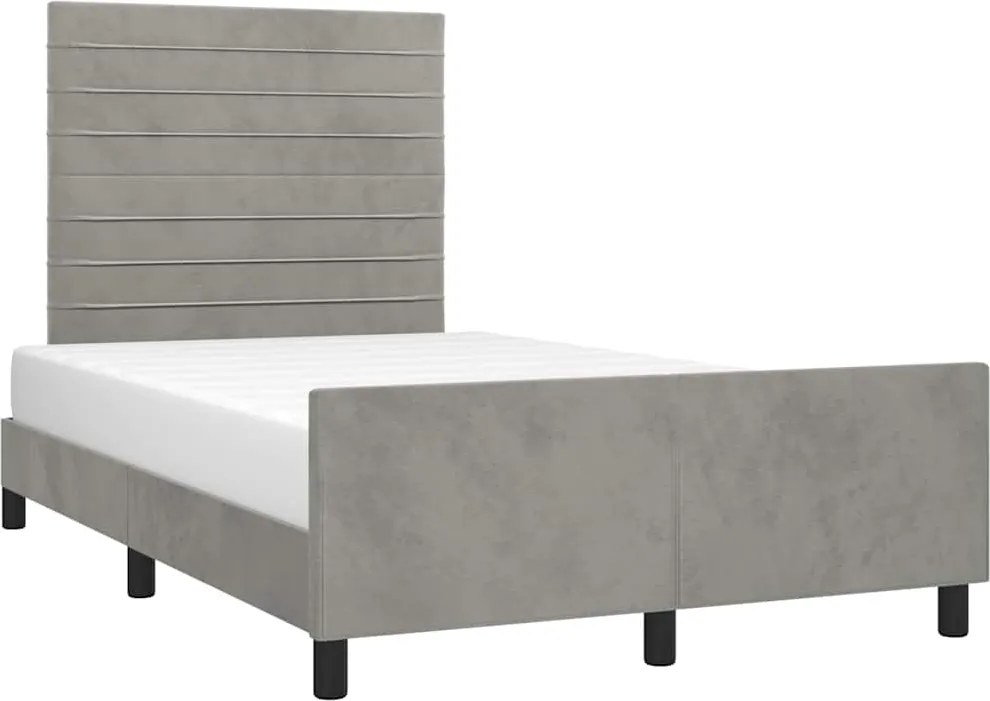 Rám postele bez matrace světle šedá 120 x 200 cm samet 3125806