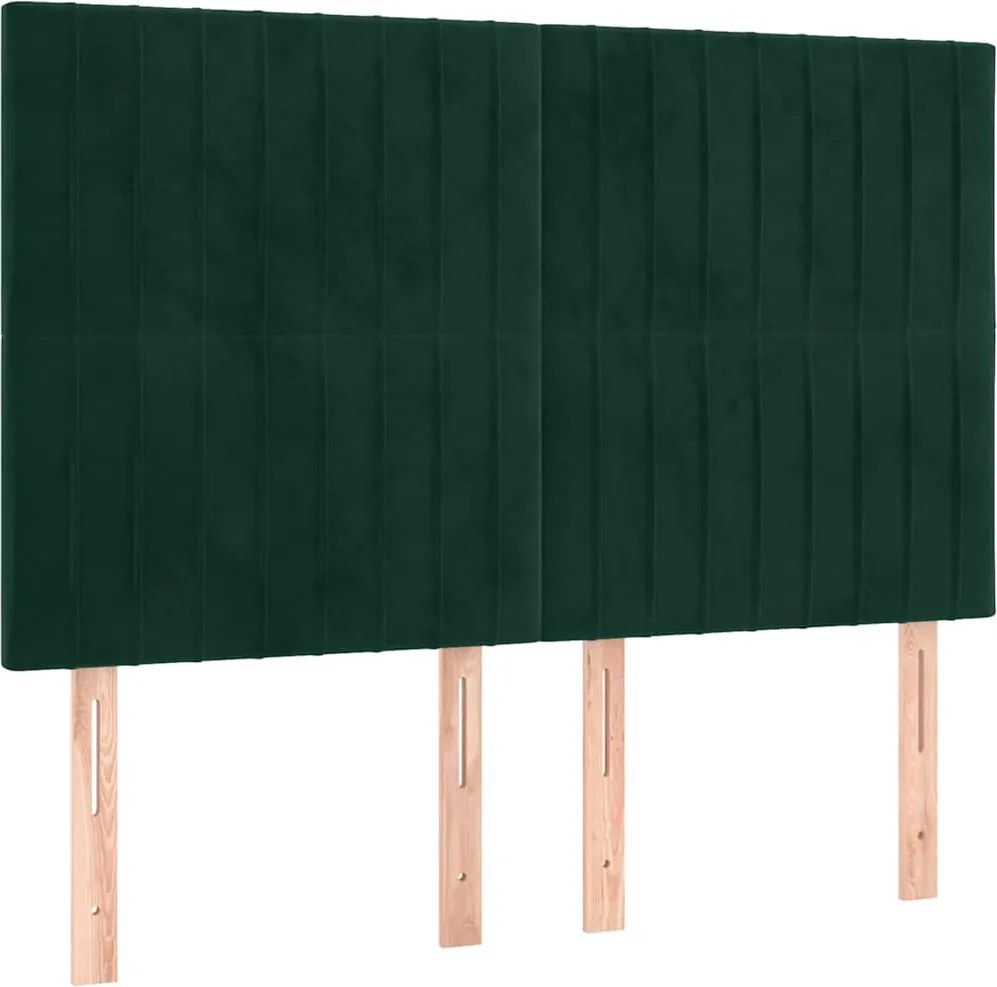 Rám postele bez matrace tmavě zelená 140 x 190 cm samet 3125876