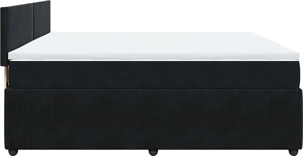 Box spring postel s matrací černá 200x200 cm samet 3290126