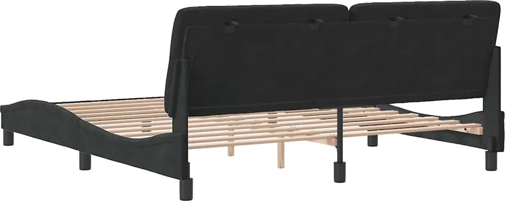 Rám postele bez matrace černý 180 x 200 cm samet 3207937