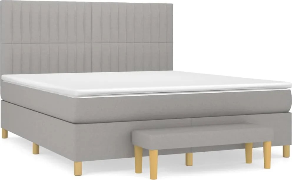 Box spring postel s matrací světle šedá 160 x 200 cm textil 3137325