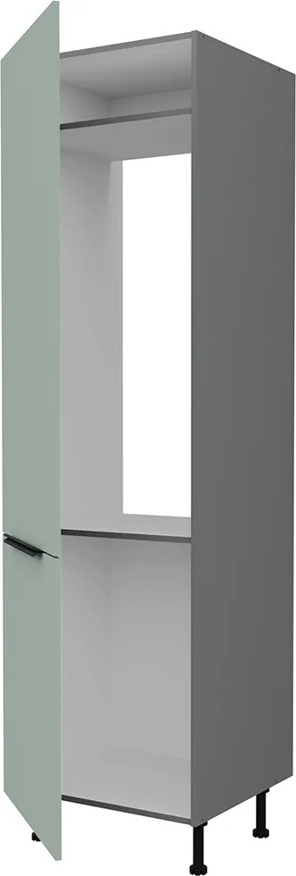 ARIA sa | vysoká skříňka 60 LO-215 2F na vestavnou lednici | 60 cm | ANTI FINGERPRINT povrch | antracit/aquamarine