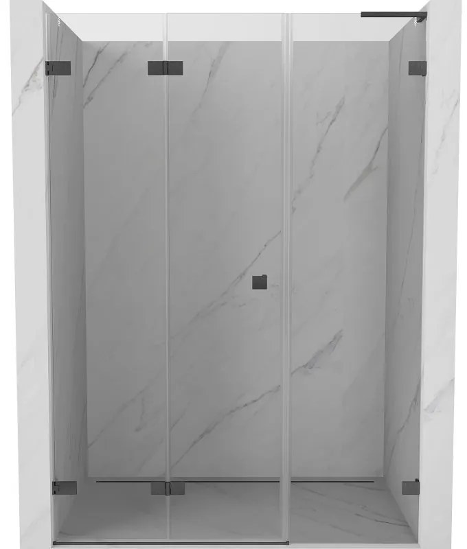 Mexen Lunar-F L skládací sprchové dveře levé 110 cm, transparentní, gun gray kartáčovaný - 836SL-110-050-66-00-L