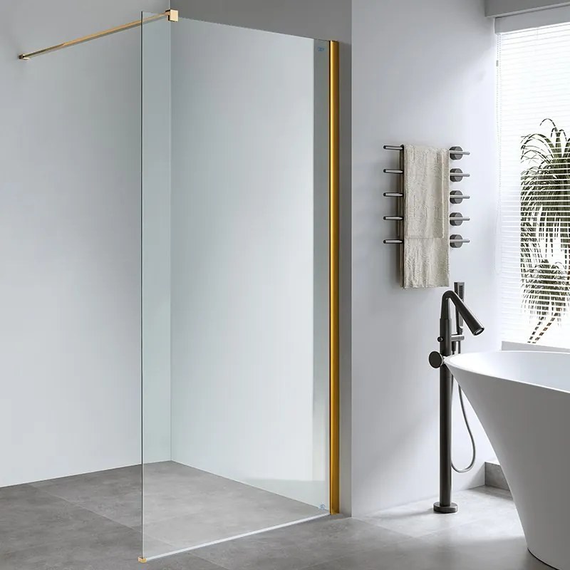 BPS-koupelny Sprchová zástěna Walk-in HYD-WI07 130 zlatá - bez vaničky