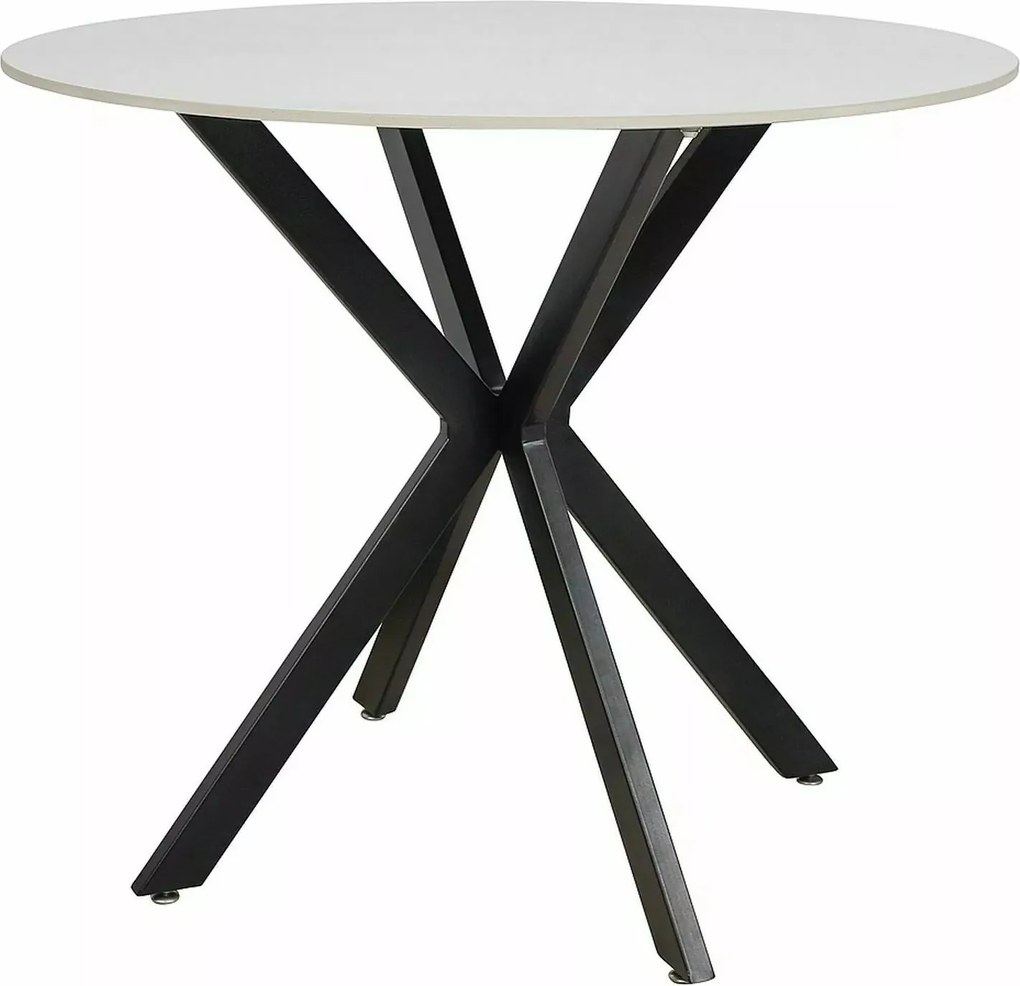 Jídelní stůl Talia 90 cm keramika bílý mramor/černý