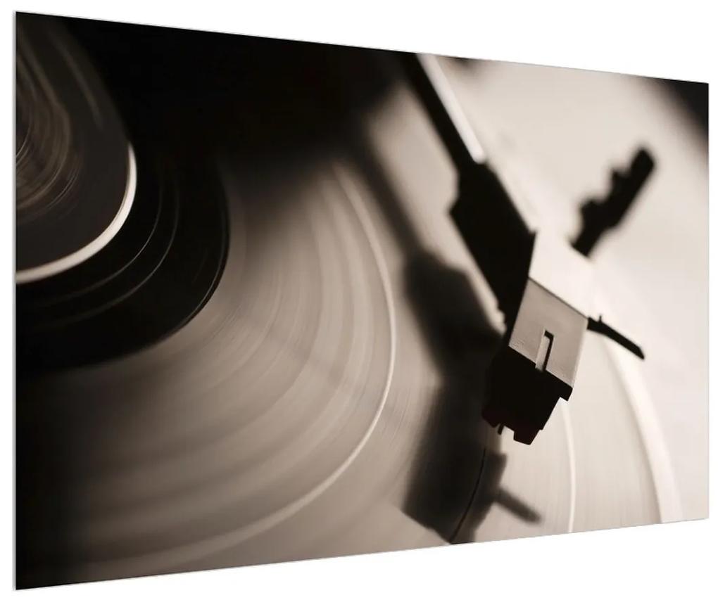 Detailní obraz gramofonové desky (120x80 cm)