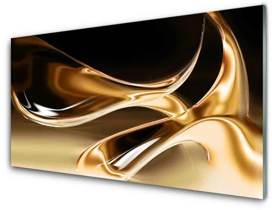 Obraz na skle Zlato Abstrakce Art Umění 140x70 cm