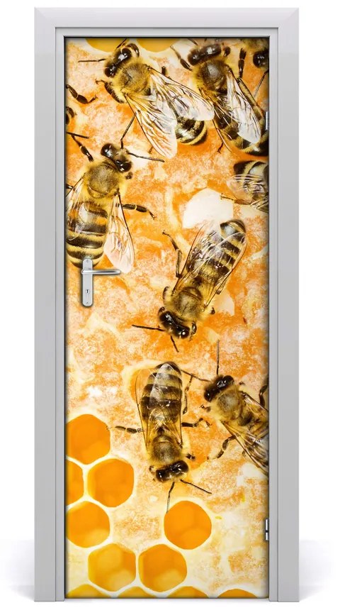 Samolepící fototapeta na dveře Pracující včely 75x205cm