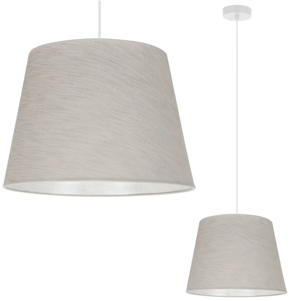 Závěsné svítidlo Jen, 1x světle béžové textilní stínítko, (fi 38 cm), w