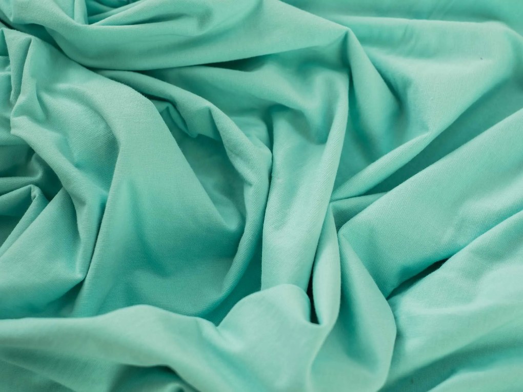MK Lůžkoviny Jersey prostěradlo s elastanem 160 × 200 cm – mentolové