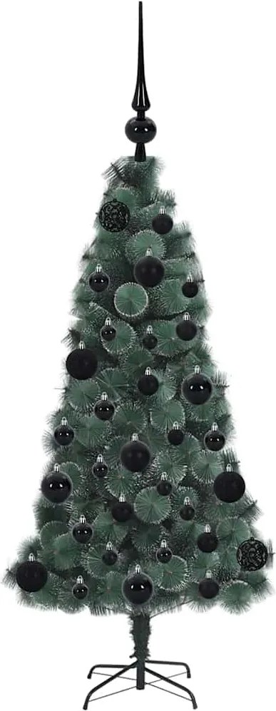 Umělý předsvícený vánoční stromek s sadou koulí Zelená 120 cm 3396142