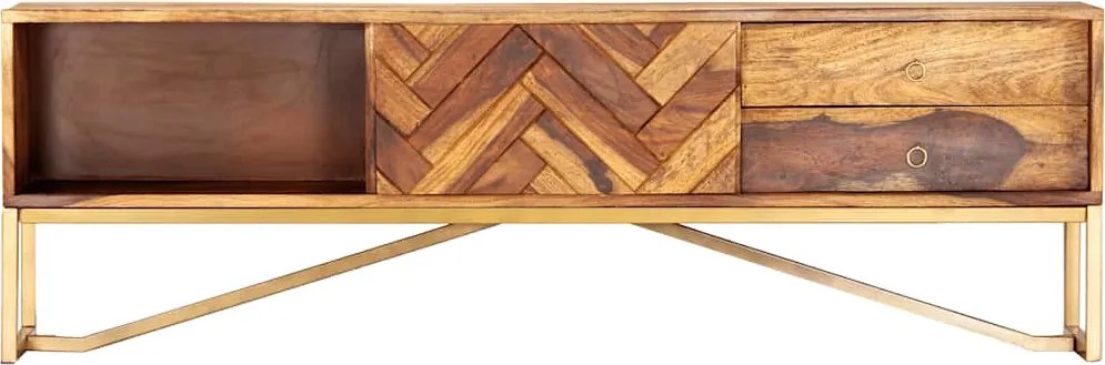TV stolek 140 x 30 x 45 cm masivní akáciové dřevo 247998