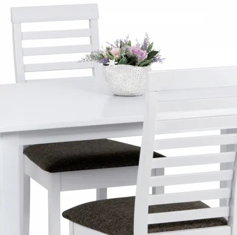 Jídelní set masiv pro 4 osoby 4 židle a stůl 120x75 bílý AUT-4000 WT