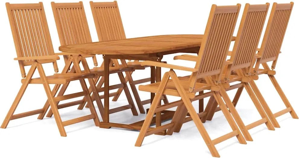 7dílný zahradní jídelní set masivní akáciové dřevo 160-240 cm 3079639