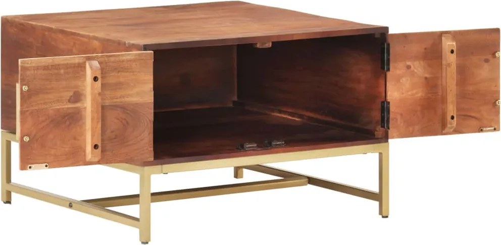 Konferenční stolek medově hnědý 67 x 67 x 45 cm masivní akácie 320376