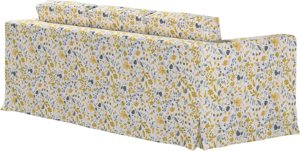 Potah na pohovku IKEA  Karlanda 3-místná nerozkládací, dlouhý barva žlutá látka pletený vzor, vzorované