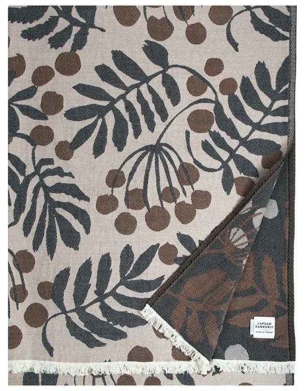 Merino deka Pihapuu 135x180, béžovo-hnědo-černá