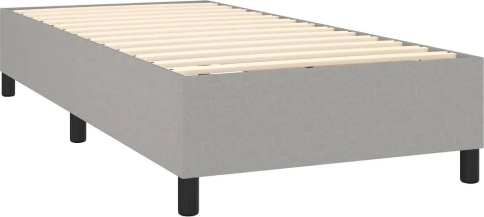 Box spring postel s matrací a LED světle šedá 80x200 cm textil 3138589