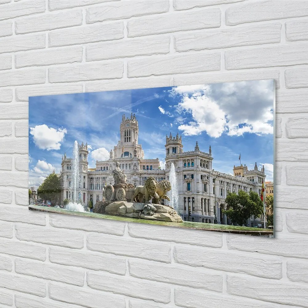 Obraz na skle Spain Fountain Palace Madrid 120x60 cm