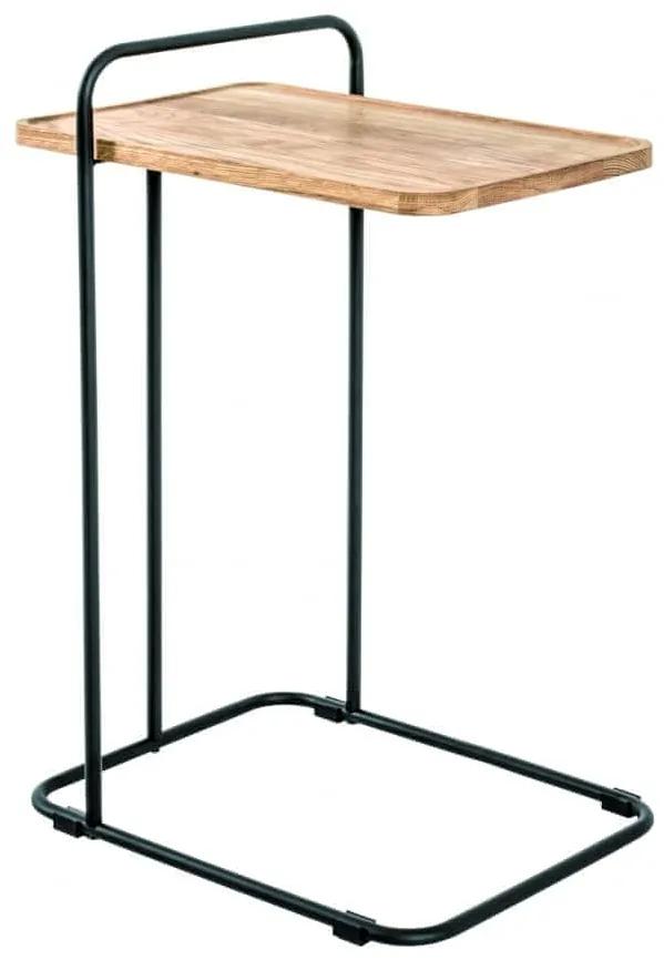 Mørtens furniture Odkládací stolek Everit, 73 cm, černá / dub