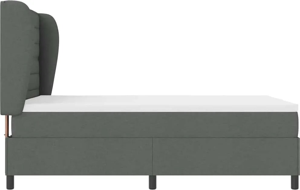 Postel s boxspringem s matrací Tmavě šedá 140 x 190 cm textil 3340495