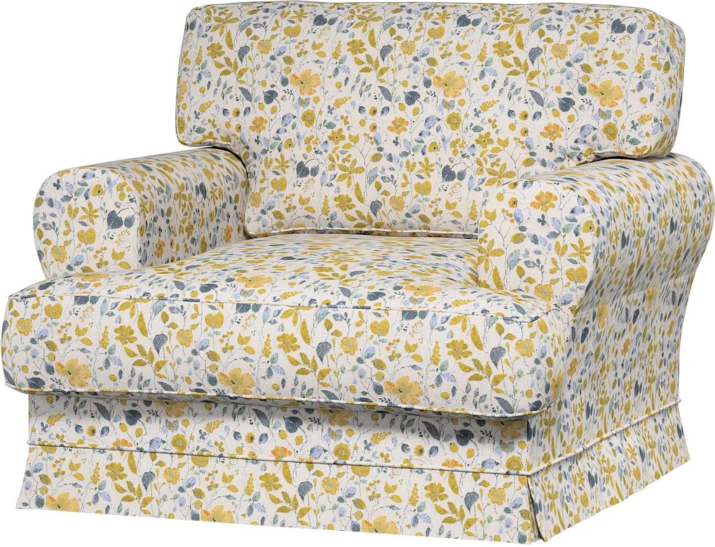 Potah na křeslo IKEA Ekeskog barva žlutá látka pletený vzor, vzorované