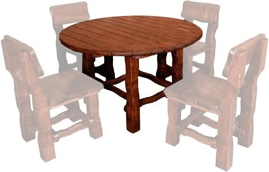 DREWMAX Zahradní stůl z masivního olšového dřeva,  průměr 120 cm - TÝK