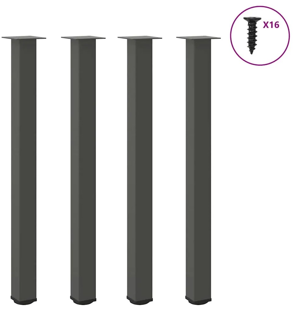 Nohy k barovému stolu 4 ks antracitové 110-112 cm ocelové