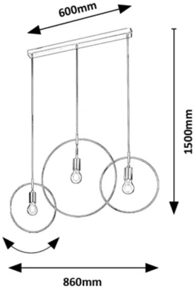 Rabalux 72019 - Lustr na lanku DILARA 3xE27/40W/230V