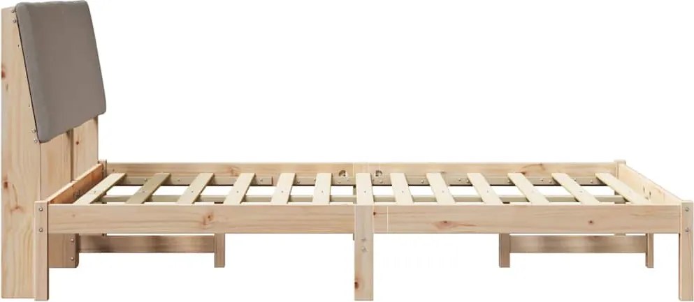 Rám postele Hnědá a taupe 160 x 200 cm Masivní borovicové dřevo 3394371