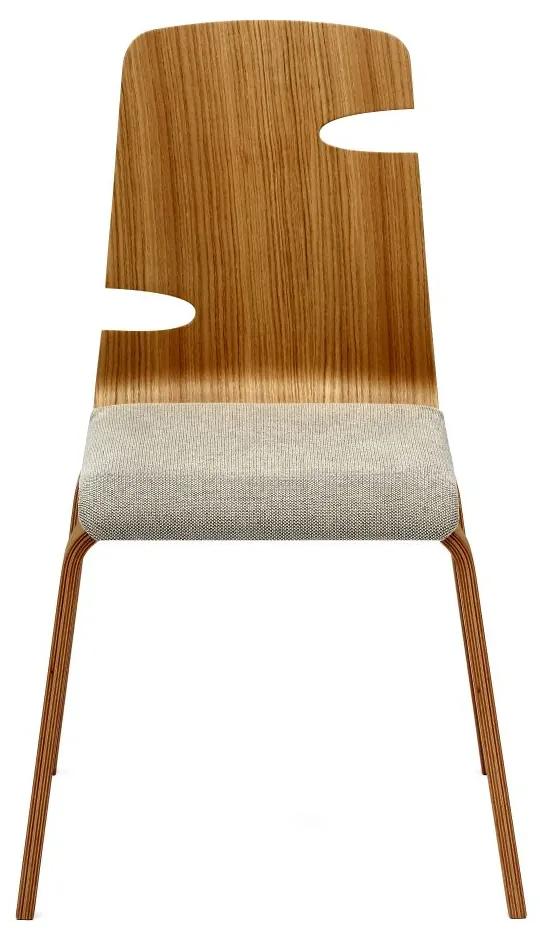Dřevěná jídelní židle Formdesign Woody – bez područek, čalouněný sedák |  BIANO