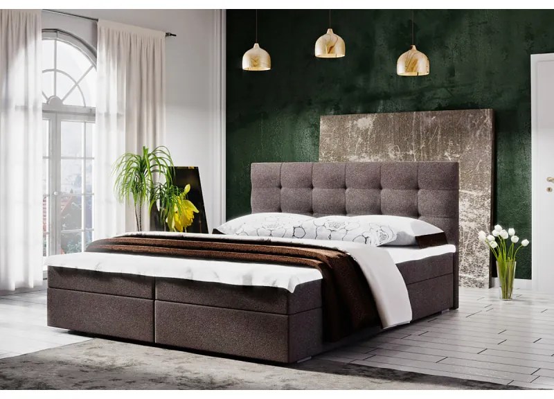 Moderní postel s úložným prostorem 140x200 STIG II - hnědá