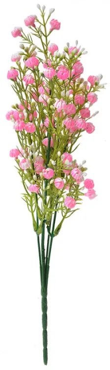 Umělá květina – dekorativní větvičky s růžovými květy – 33 cm