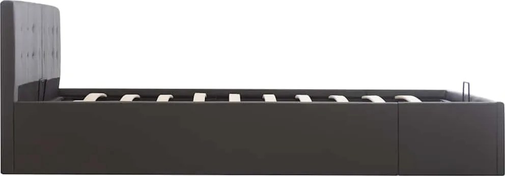 Rám postele s úložným prostorem šedý umělá kůže 160 x 200 cm 285526