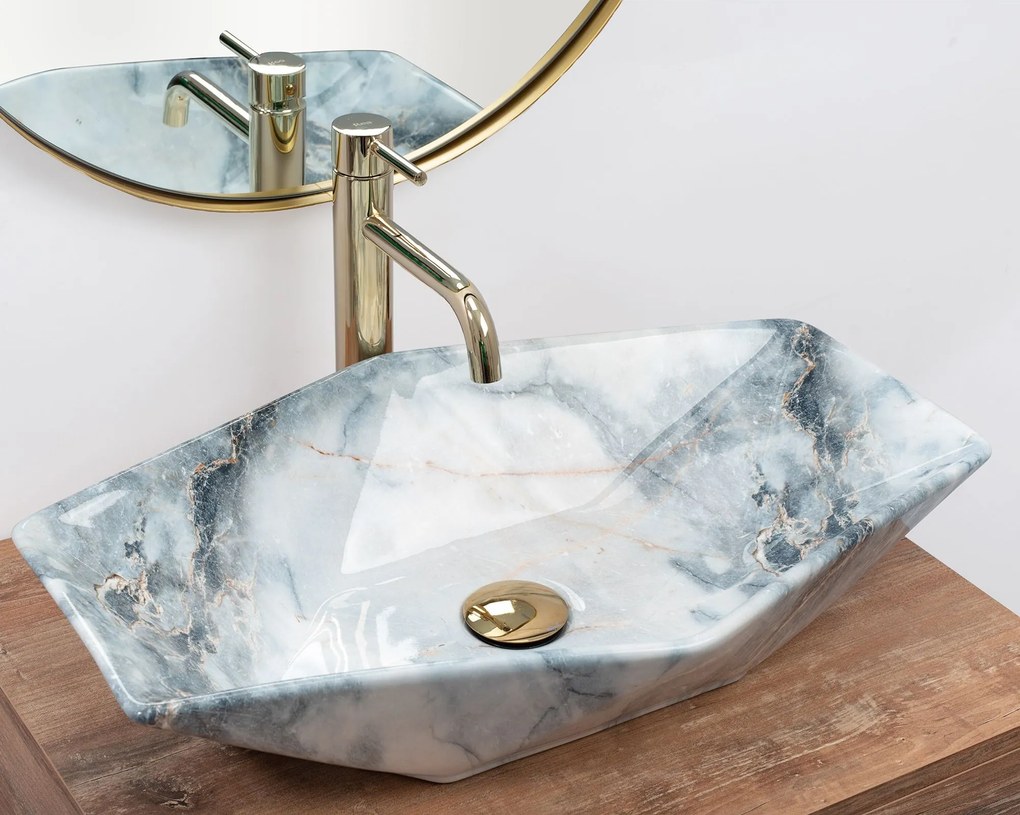 Rea Vegas Granit umyvadlo, 57 x 37 cm, imitace kamene-granit, REA-U5602