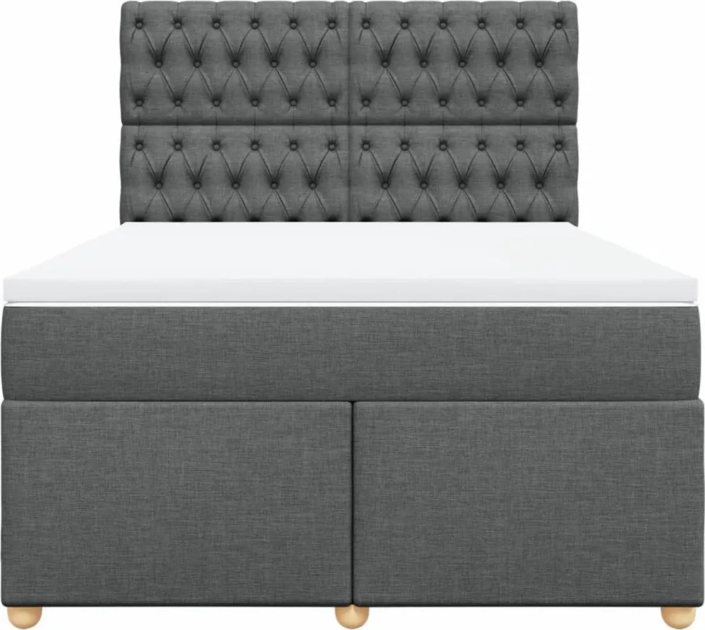 Box spring postel s matrací tmavě šedý 140 x 190 cm textil 3291283