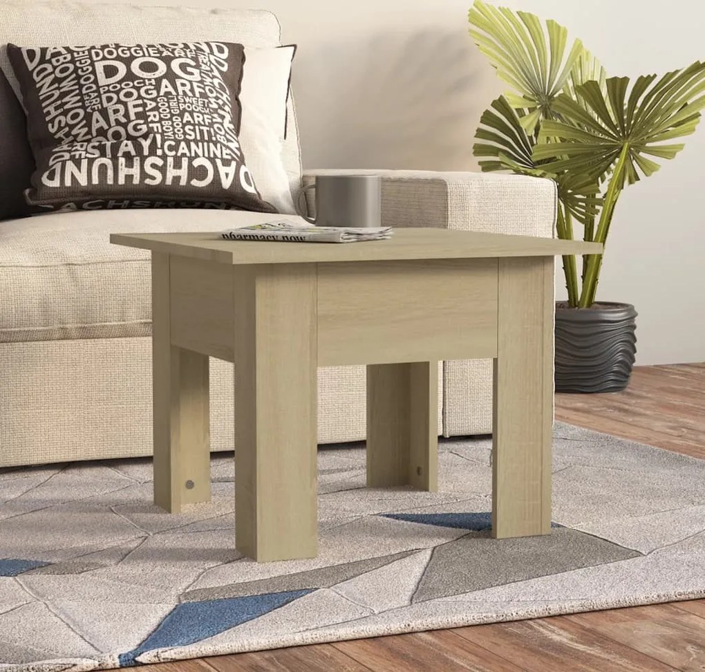 vidaXL Konferenční stolek 55 x 55 x 42 cm kompozitní dřevo [813069] Barva: Bílá