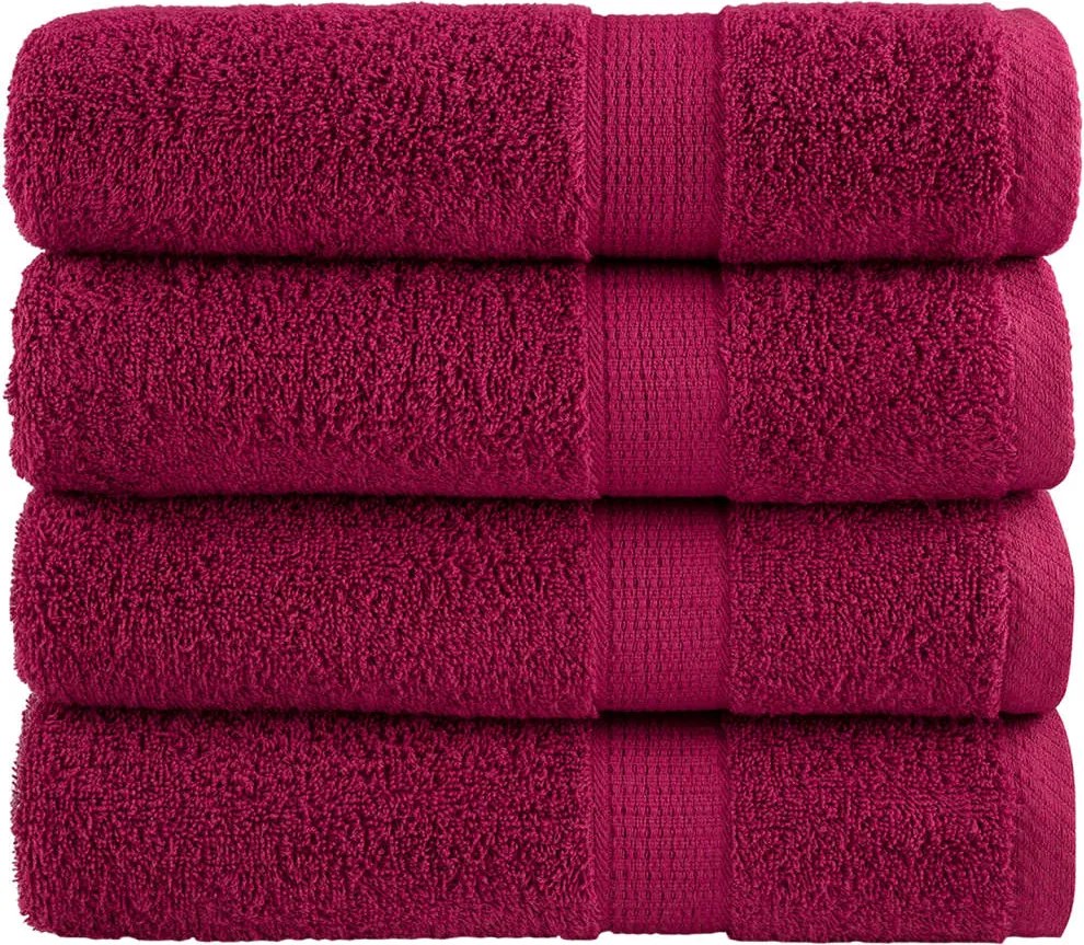 Prémiové ručníky SOLUND 4 ks bordó 50x100 cm 600 g/m² 137210