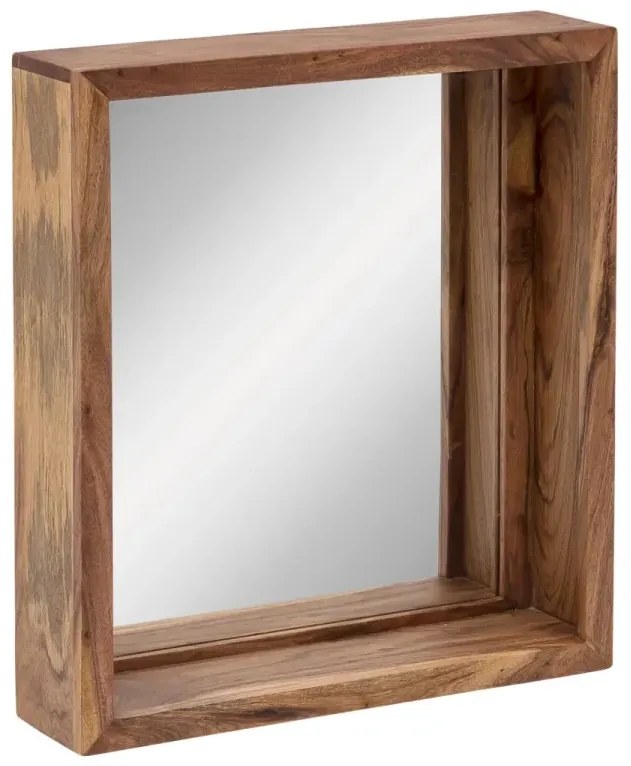 furniture-nabytek.cz - Masivní koupelnové zrcadlo Sidora z akácie, lakované, hnědé – 56×18×65 cm