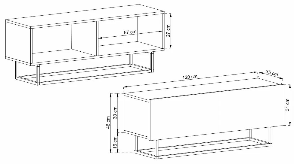MAXIVA Skříňka pod TV - ENJOY ERTV120+EST120, dub artisan