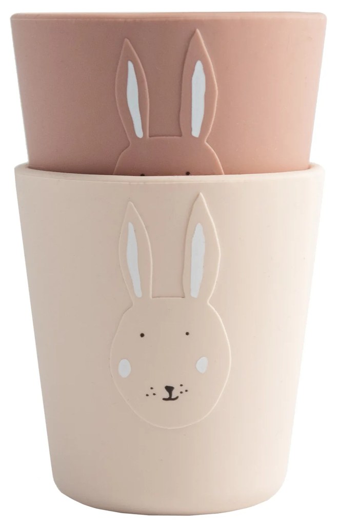 Dětský silikonový hrnek 2 ks Mrs. Rabbit