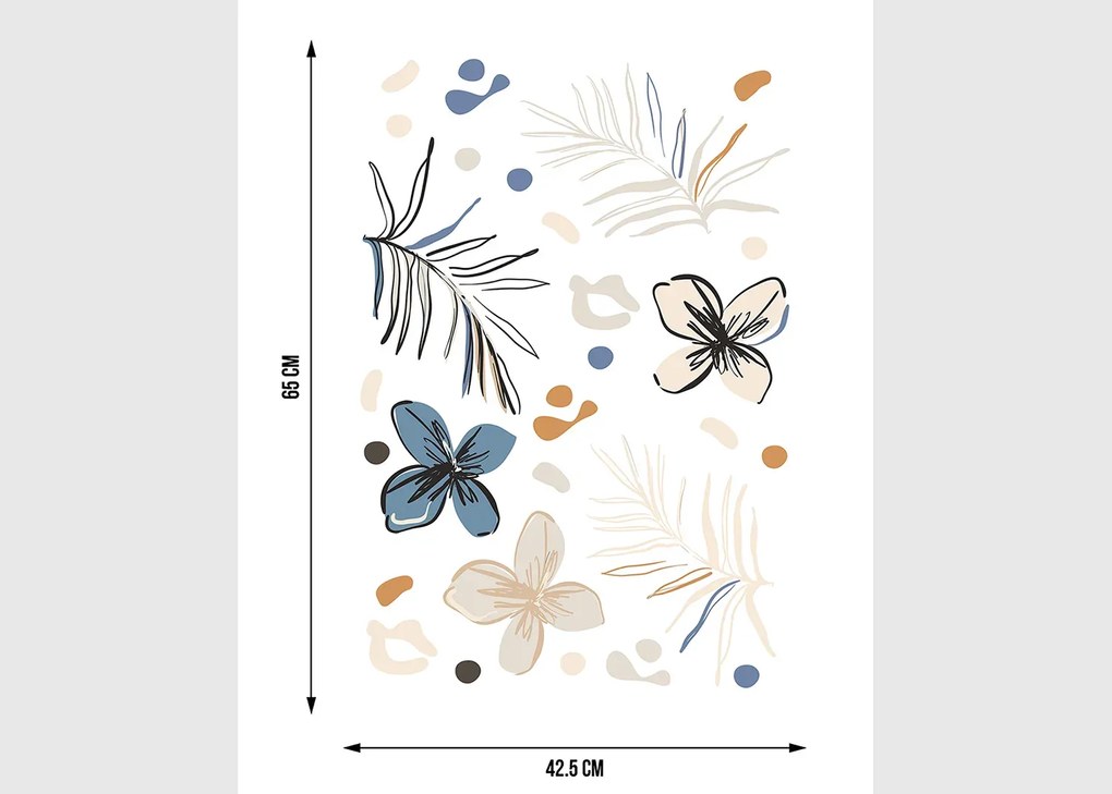 Samolepka na zeď Vektorové Květinové Motivy | 42.5 x 65 cm | DSM3451