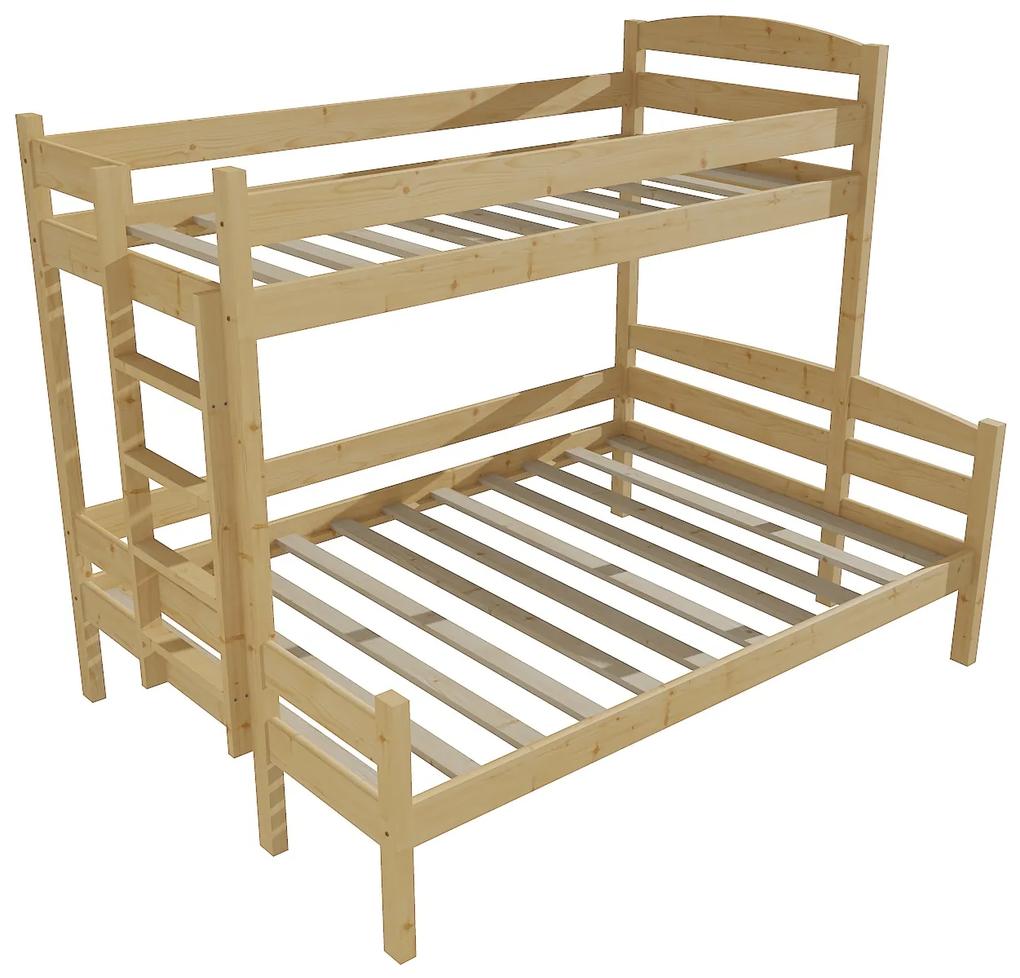 Vomaks Patrová postel s rozšířeným spodním lůžkem PPS 001 Rozměr: 90/120 x 200 cm, Barva: barva šedá, Varianta: vlevo