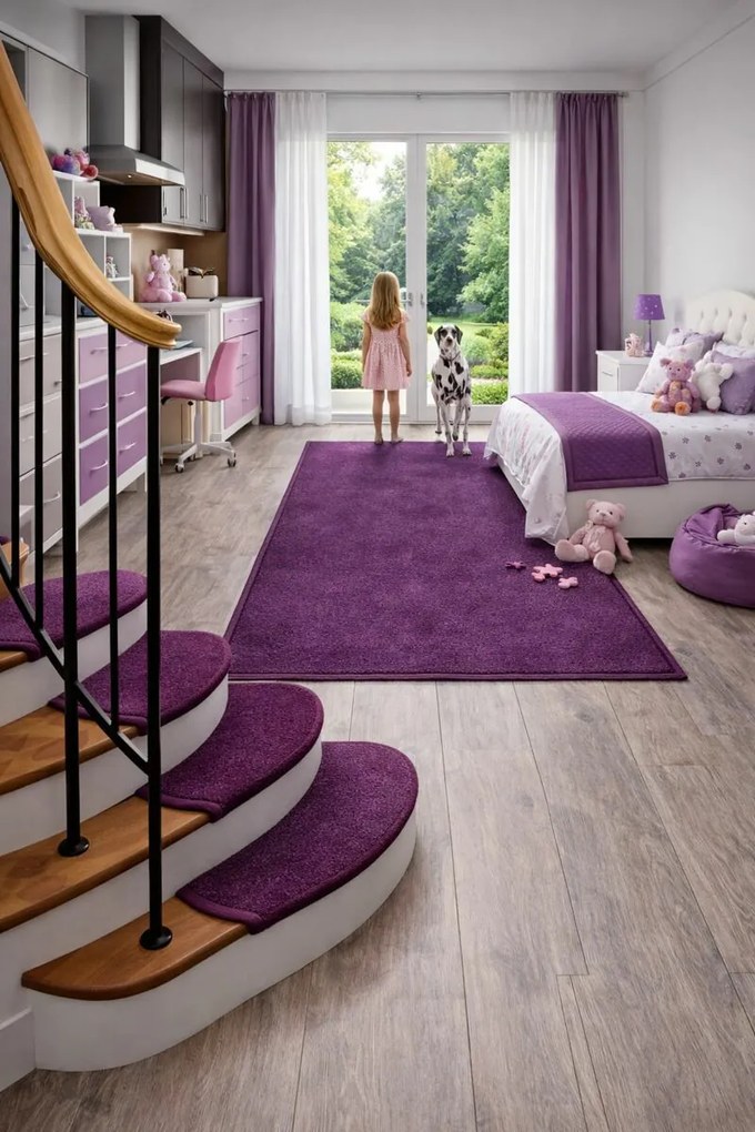 Vopi Nášlapy na schody Eton fialový obdélník, samolepící - 25x80 obdélník (rozměr včetně ohybu)